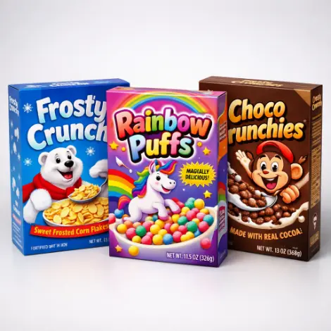 Colorful Cereal Boxes