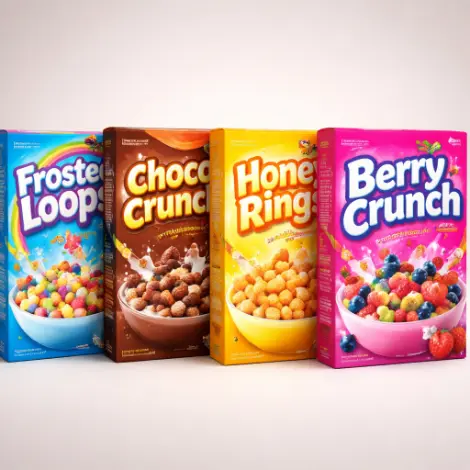 Colorful Cereal Boxes
