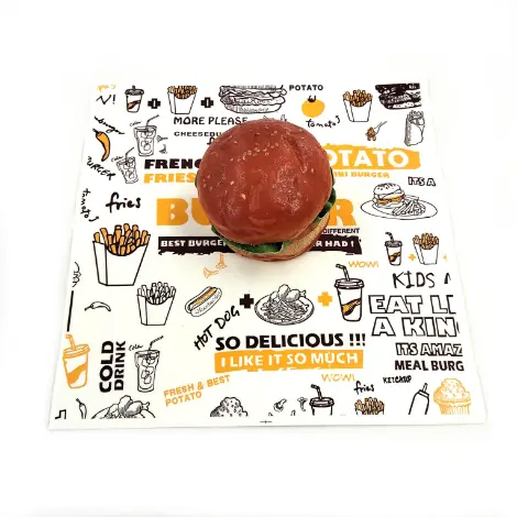 Custom Burger Wrapping Paper with Logo - BoxesGen