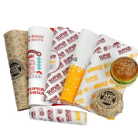 Custom Burger Wrapping Paper with Logo - BoxesGen